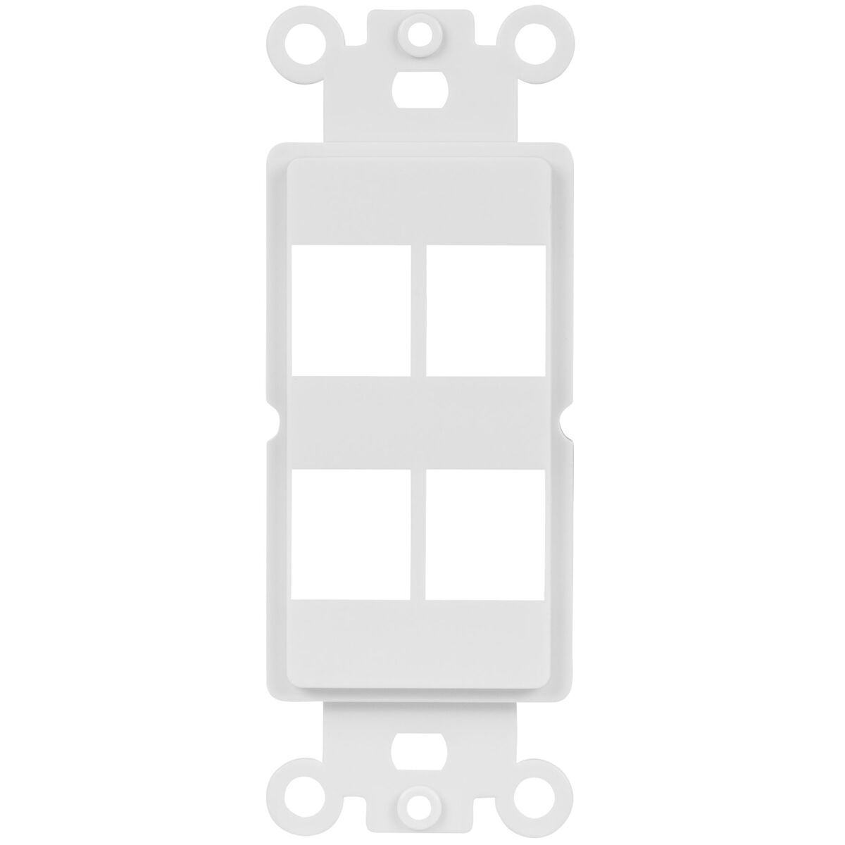 DataComm 20-5172 Decor Wall Plate Insert for 4 Keystones White